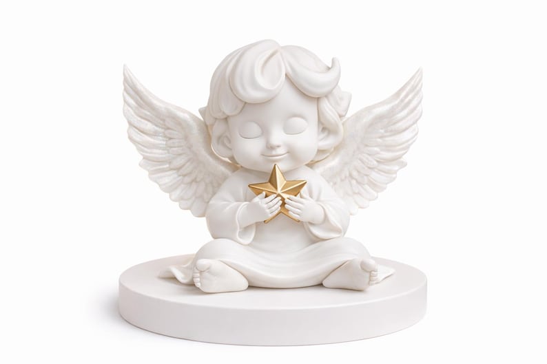 Angel Holding Star STL File | 3D Printable Guardian Angel Figurine ...