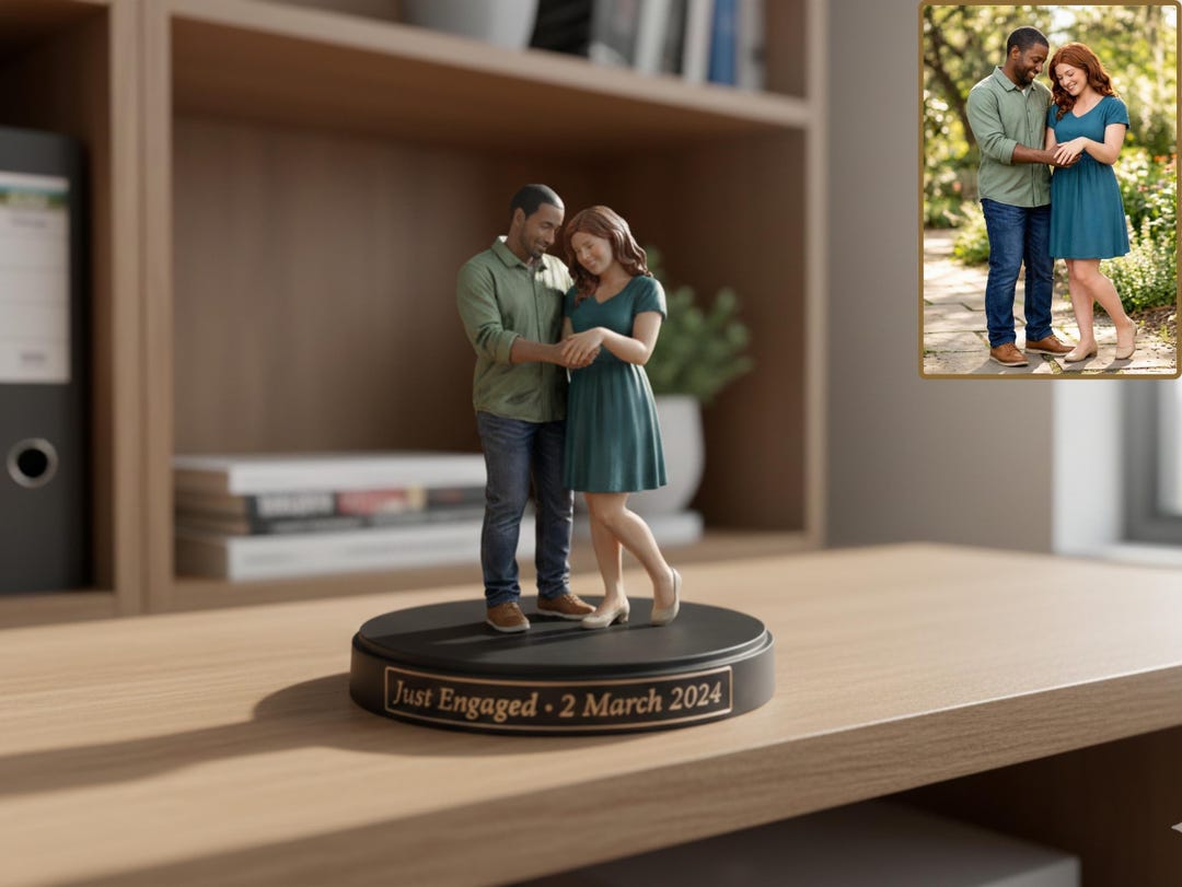 Custom Couple Proposal Figurine From Photo | Personalized Engagement ...