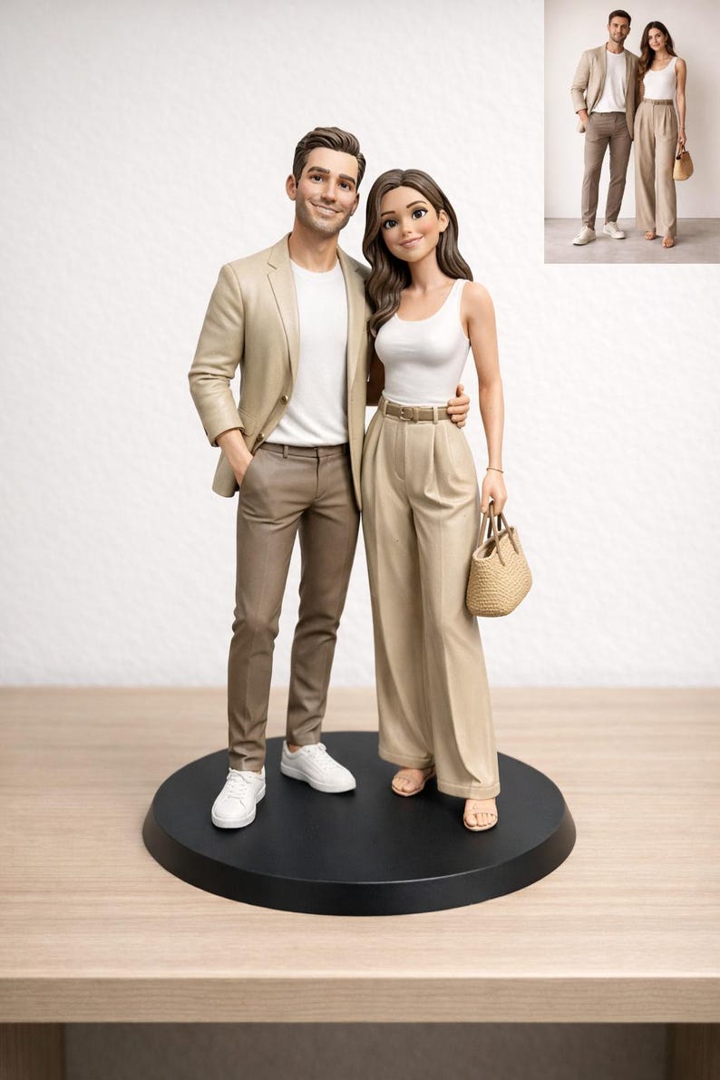 Buy Custom 3D Figures From Photo Couple Caricature Personalized Cartoon ...