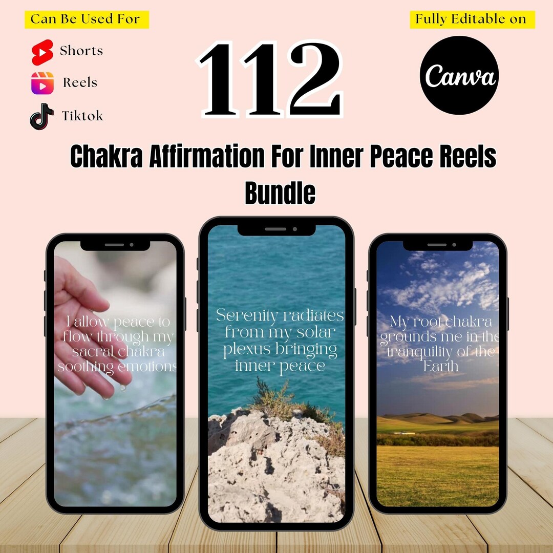 112 Inner Peace Chakra Affirmation Video Reels Bundle,instagram Story ...