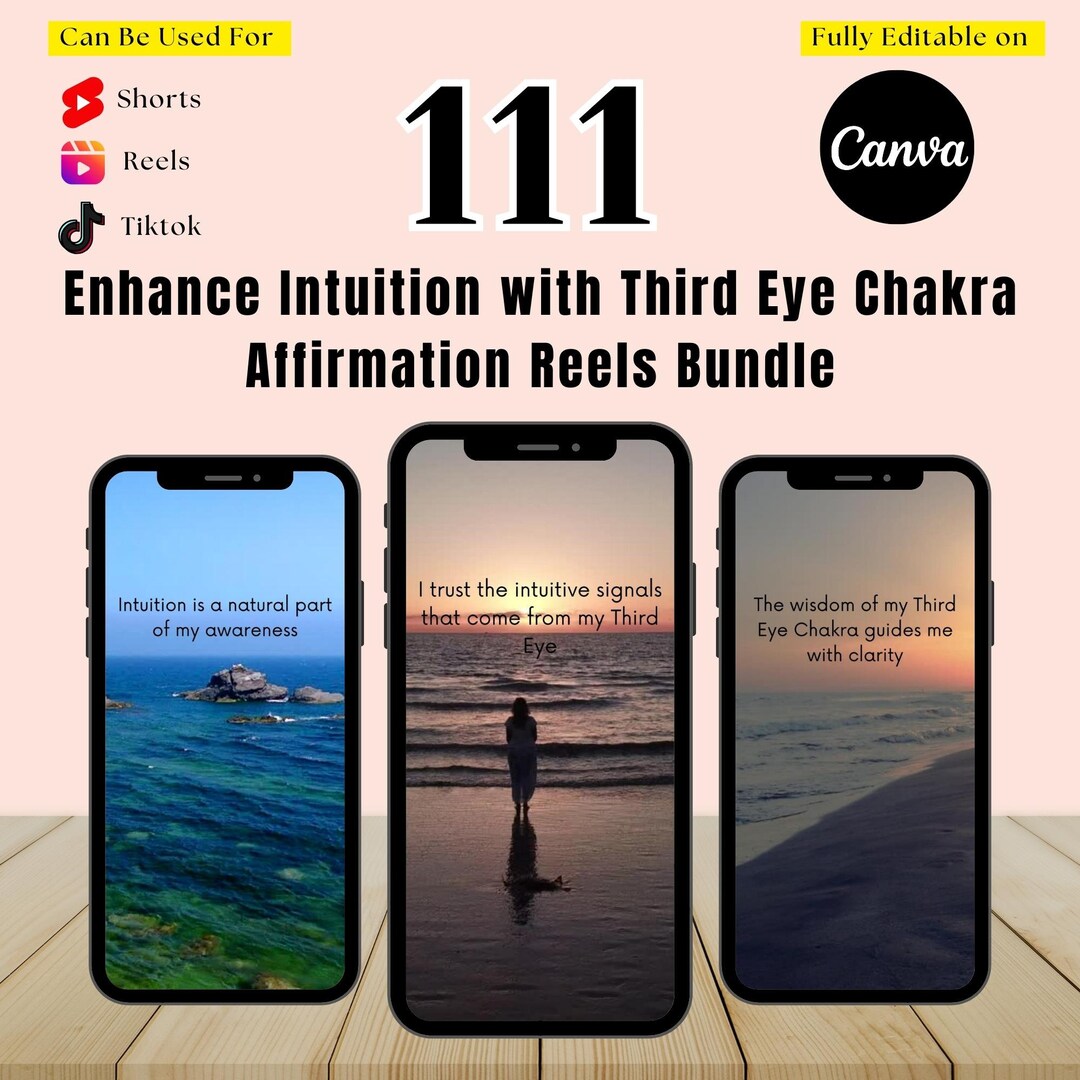 111 Third Eye Chakra Affirmation Video Reels Bundle, Youtube Shorts ...