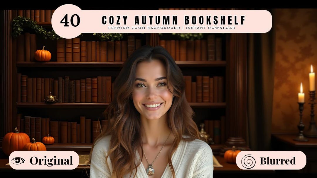 Cozy Autumn Zoom Background | Rustic Pumpkin Spice Fall Virtual ...