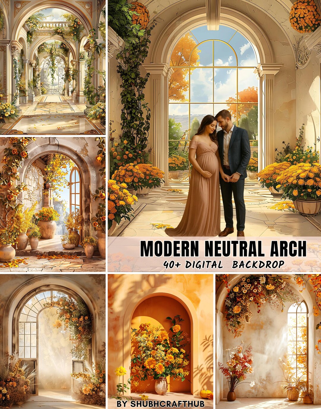 Modern Arch Digital Backdrops | Minimal Neutral Backgrounds for Studio ...