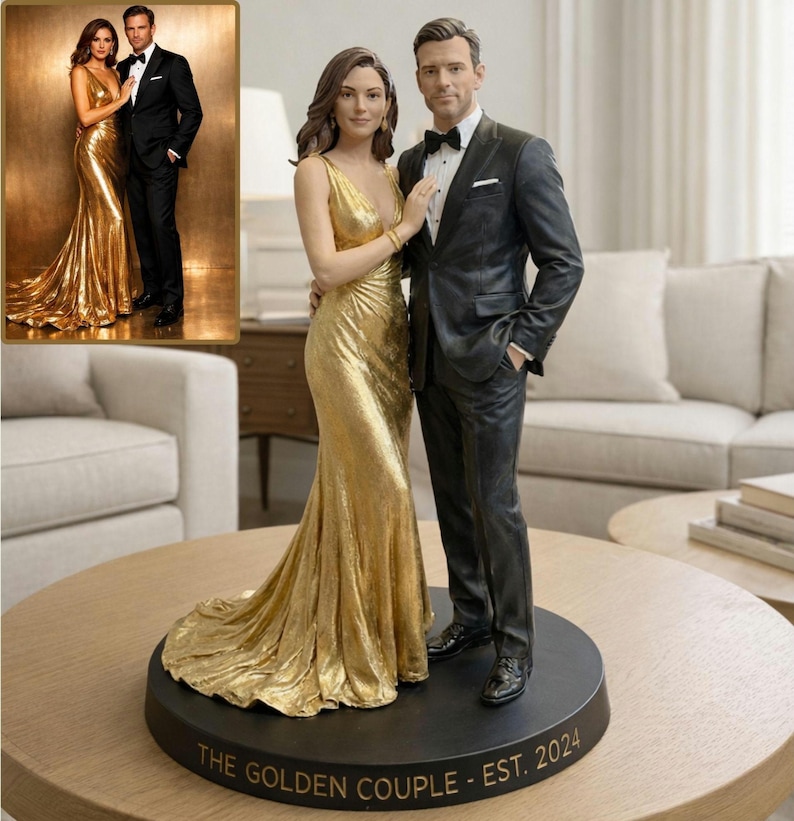 Custom 3D Figures From Photo | Personalized Romantic Couple Sculpture ...