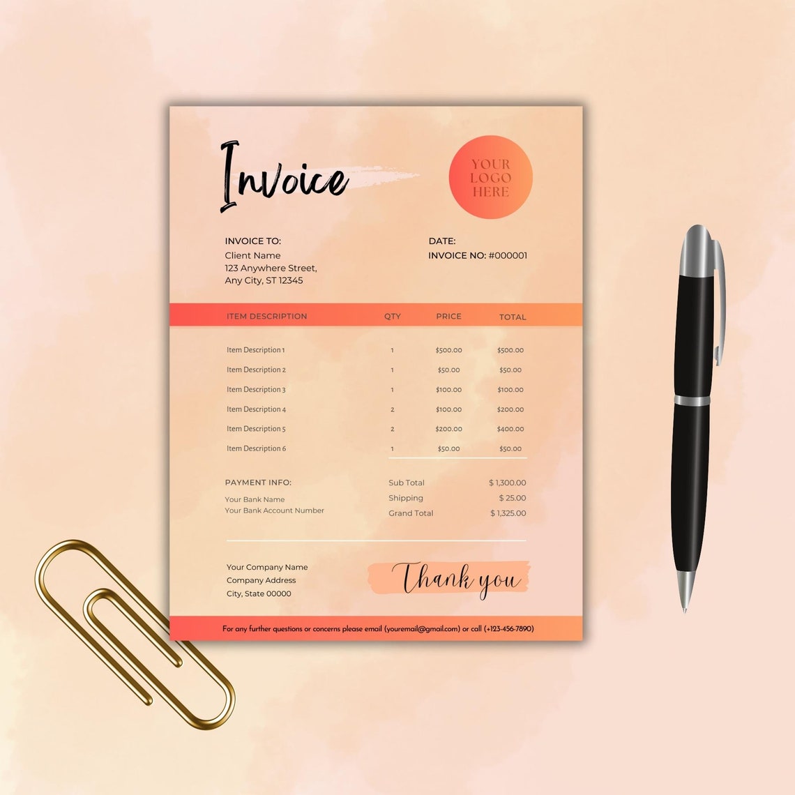 Customizable Invoice and Receipt Template Bundle Canva - Etsy Customizable Invoice and Receipt Template Bundle Canva - Etsy