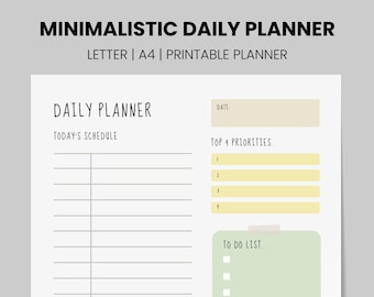 All-in-one Daily Planner Printable, Peach Minimalist Design (PDF) - Etsy
