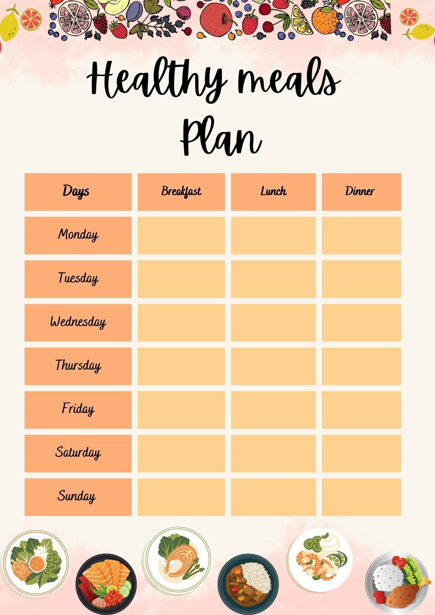 Healthy Meals Plan - Etsy
