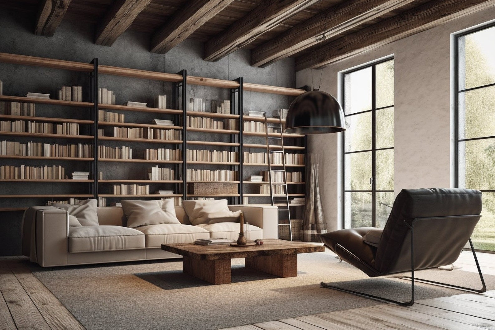 Modern Lounge With Bookshelves Virtual Background Zoom Background ...