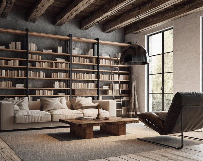 Modern Lounge With Bookshelves Virtual Background | Zoom Background ...