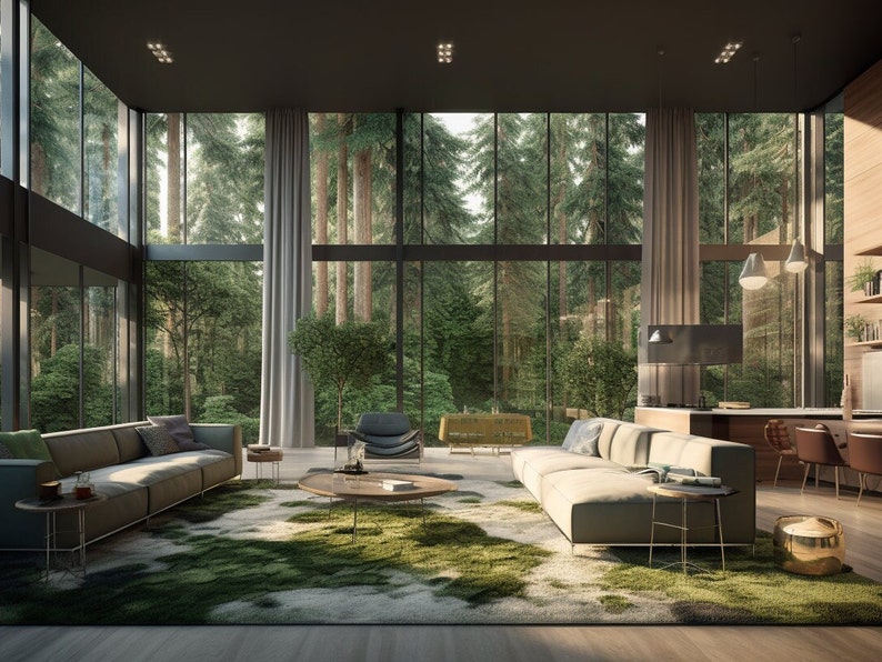 Living Room and Forest Virtual Background Zoom Background Microsoft ...