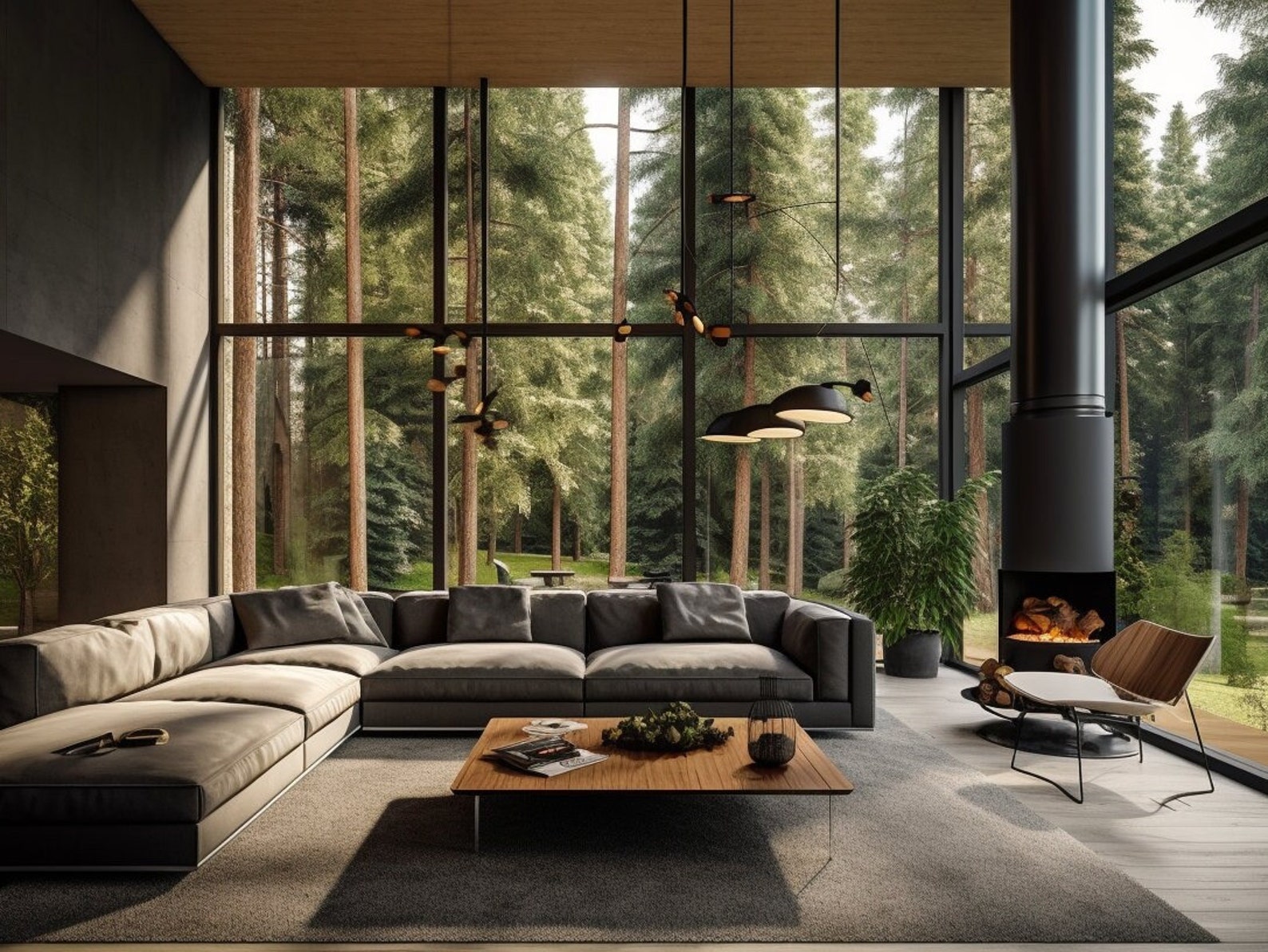 Couch and Evergreens Virtual Background Zoom Background Microsoft Teams ...