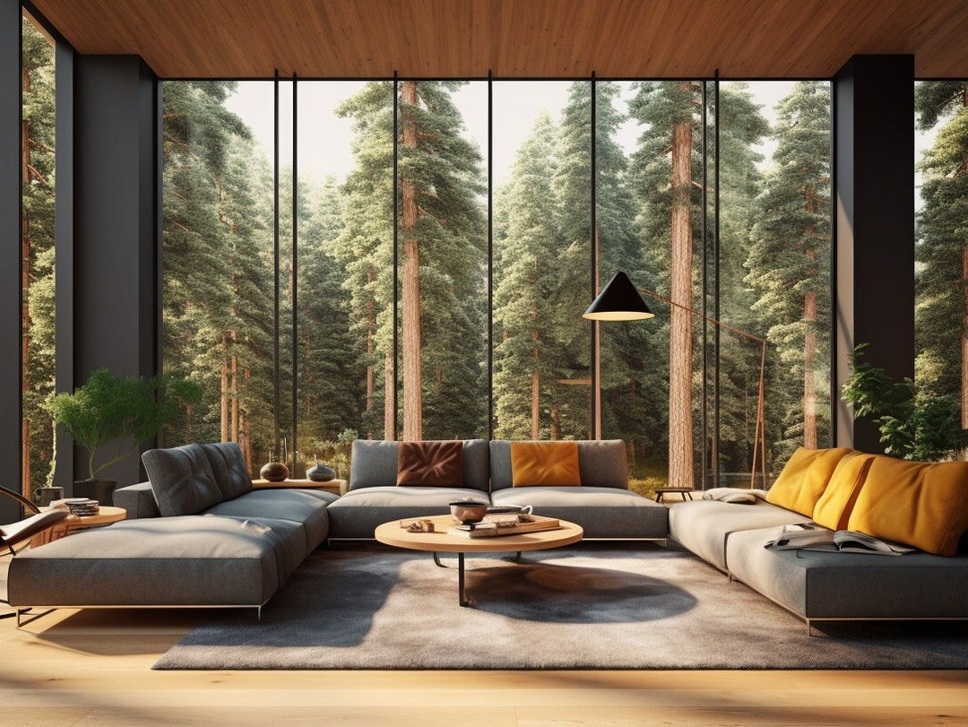 Couch and Forest Virtual Background Zoom Background Microsoft Teams ...