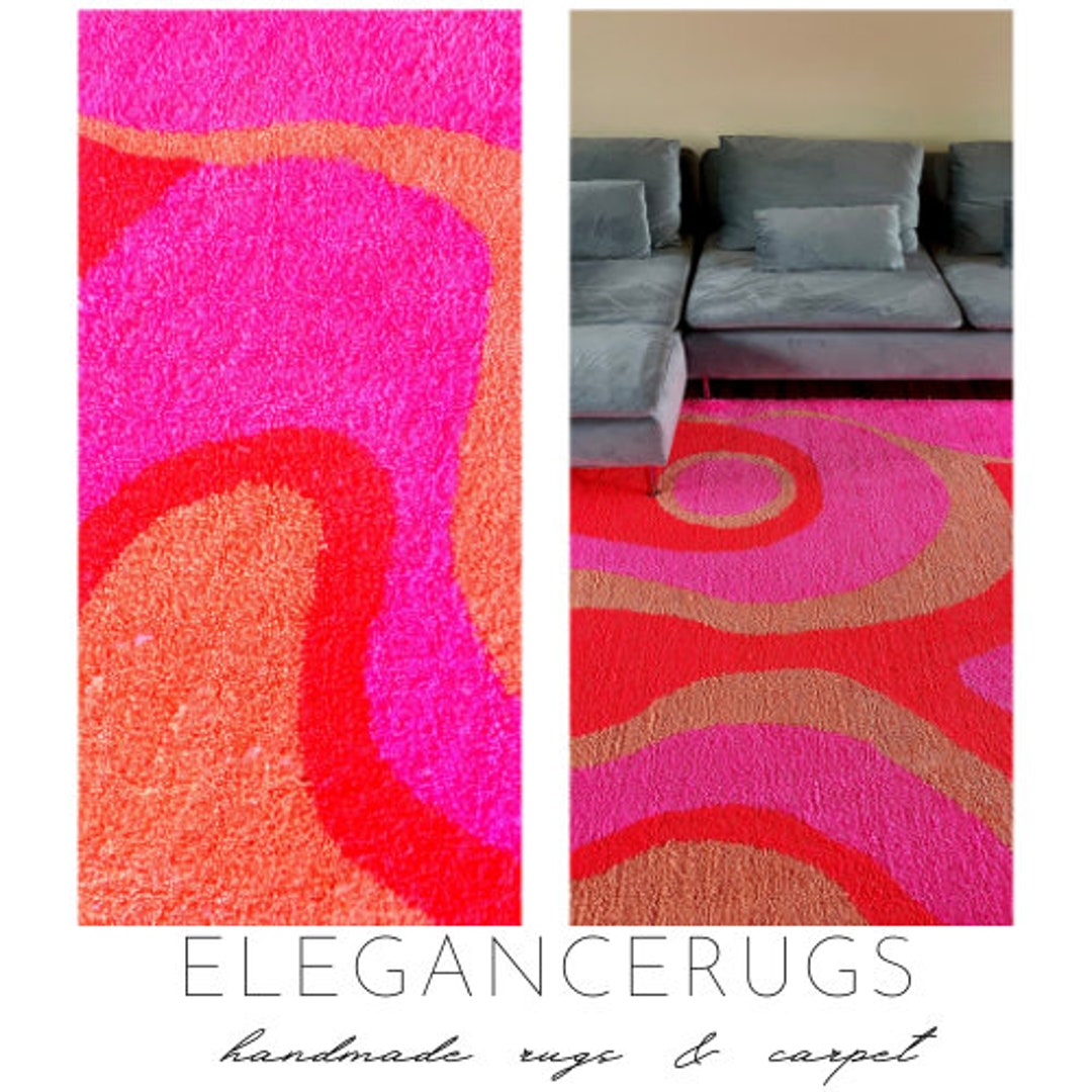 Unique Pink and Orange Swirl Design Rug: A Funky and Eye-catching ...