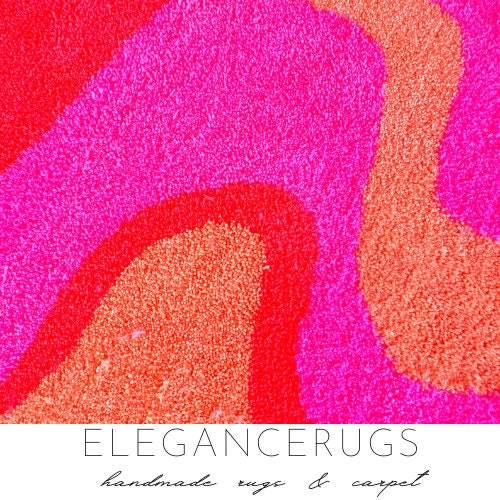 Unique Pink and Orange Swirl Design Rug: A Funky and - Etsy