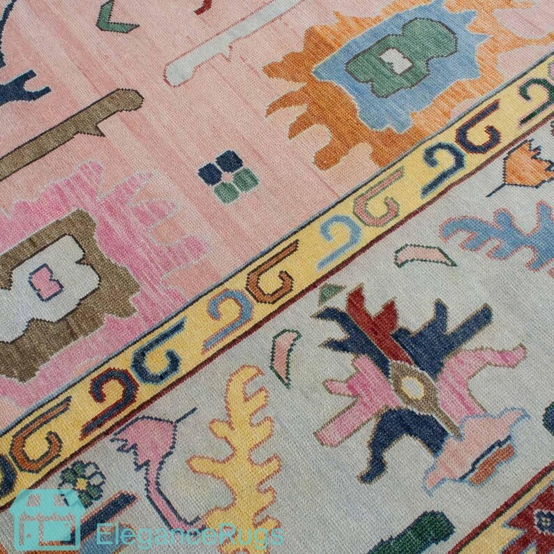 Pink Blush Handmade Oushak Rug Contemporary Traditional Design - Etsy