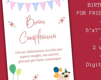 Buon Compleanno Card - Italian Happy Birthday (firenze) - Etsy