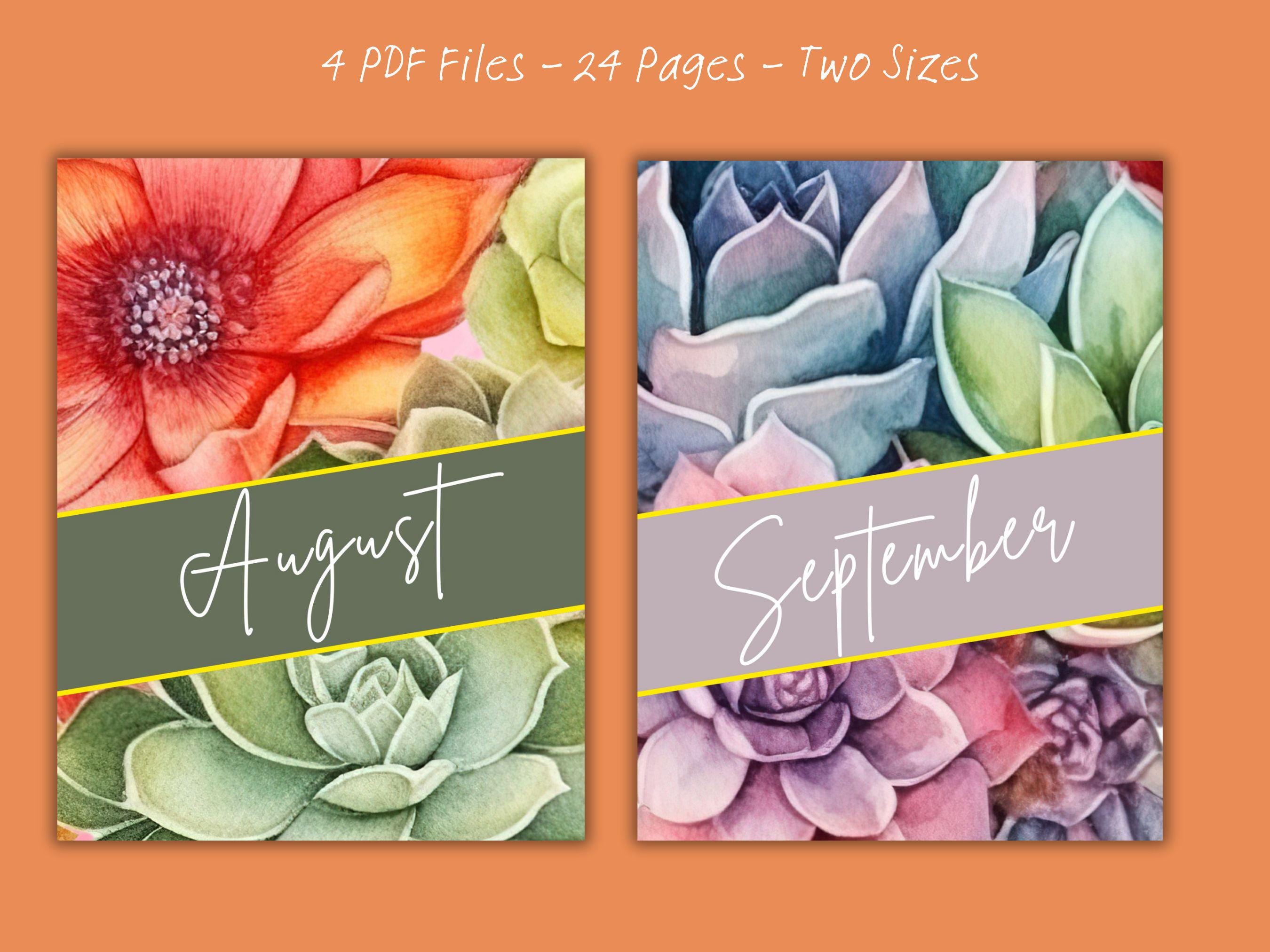 Floral Monthly Journal Cover Pages: A5 & A4 Printable (digital Download ...