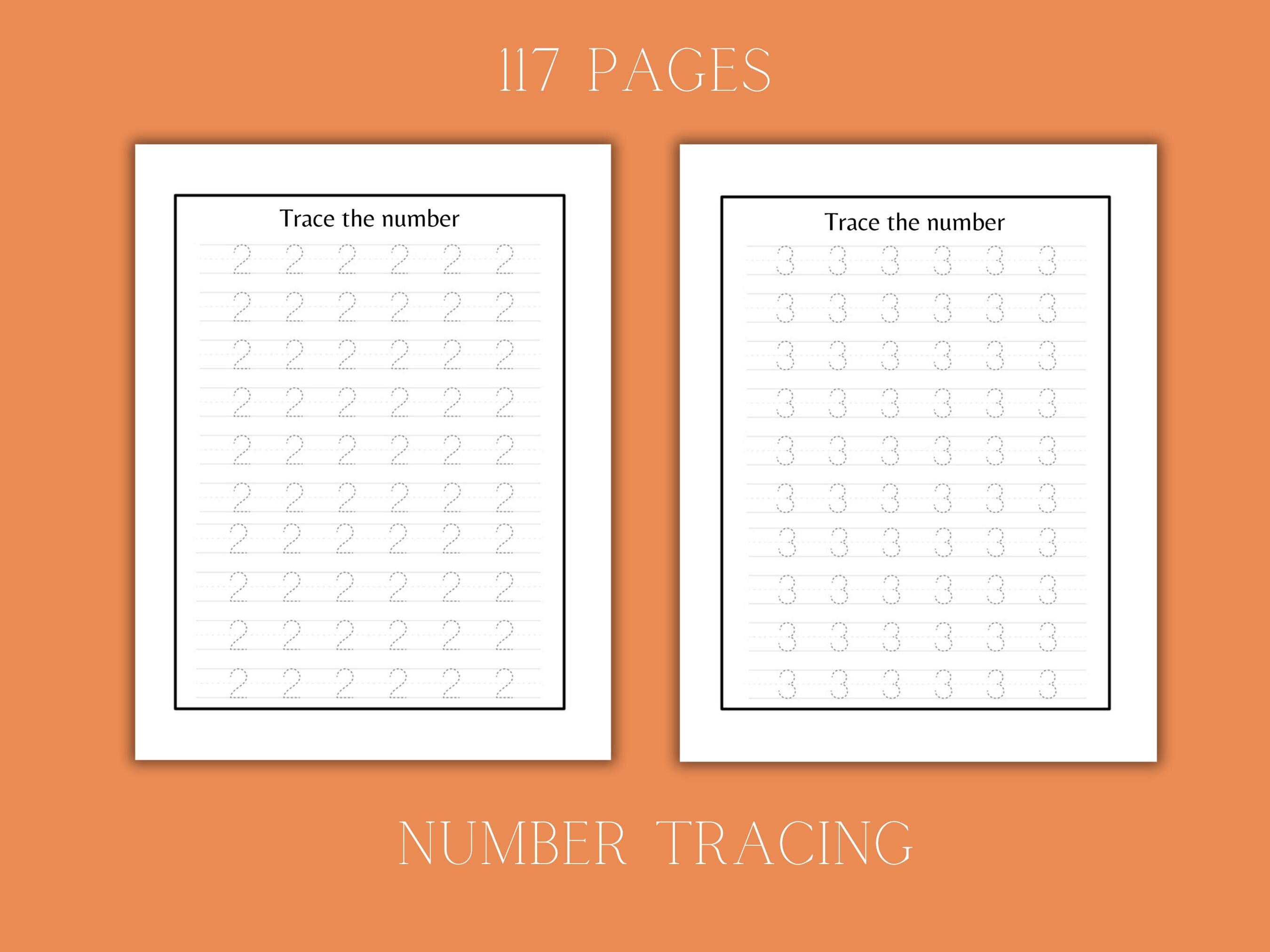 Handwriting Practice Worksheets Alphabet & Numbers Tracing Pages Pen ...