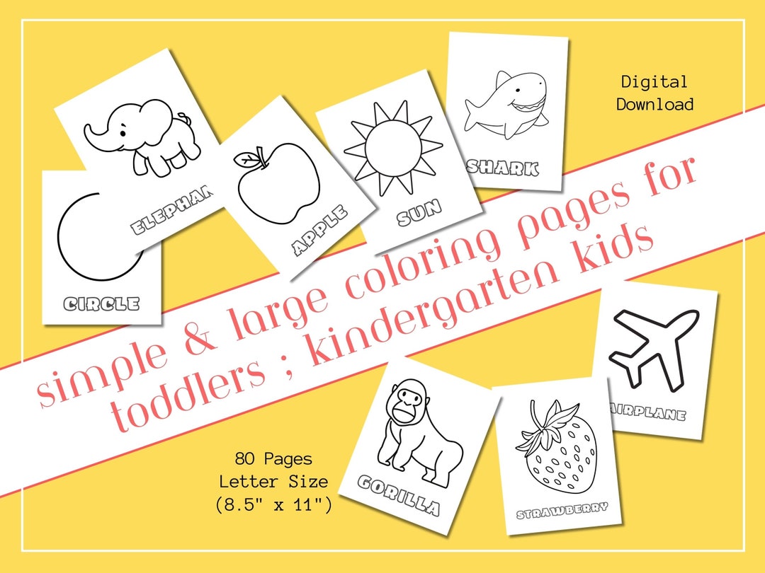 Simple and Big Coloring Book for Toddlers Easy & Large Coloring Book ...