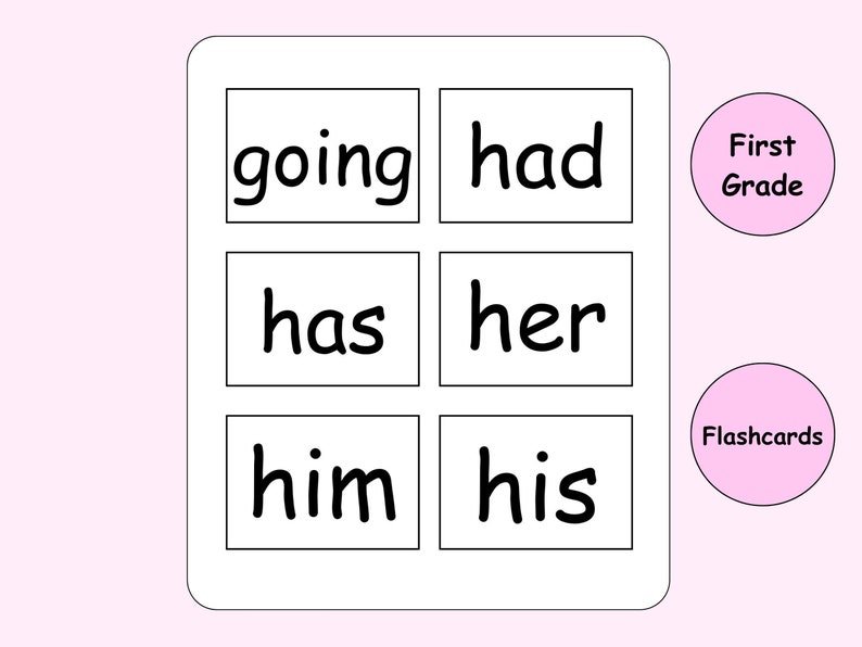 First Grade Sight Words Flashcard 41 Printable Flashcards Dolch Sight ...