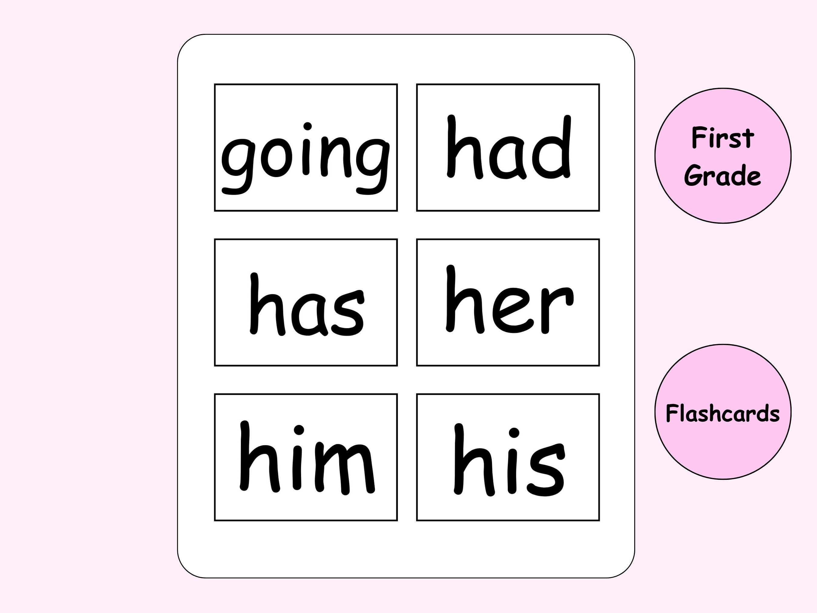 First Grade Sight Words Flashcard 41 Printable Flashcards Dolch Sight ...