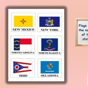 50 Flashcards of the Flags of the States of USA | Printable Flashcards ...