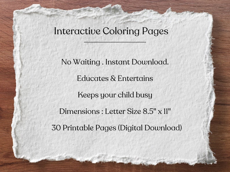 Interactive Coloring Pages: Read & Color Activity, Ages 4+ (PDF) - Etsy