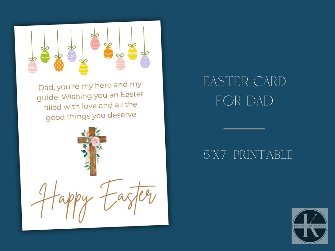 Happy Easter Printable Card for Dad | Printable Easter Card for Father ...