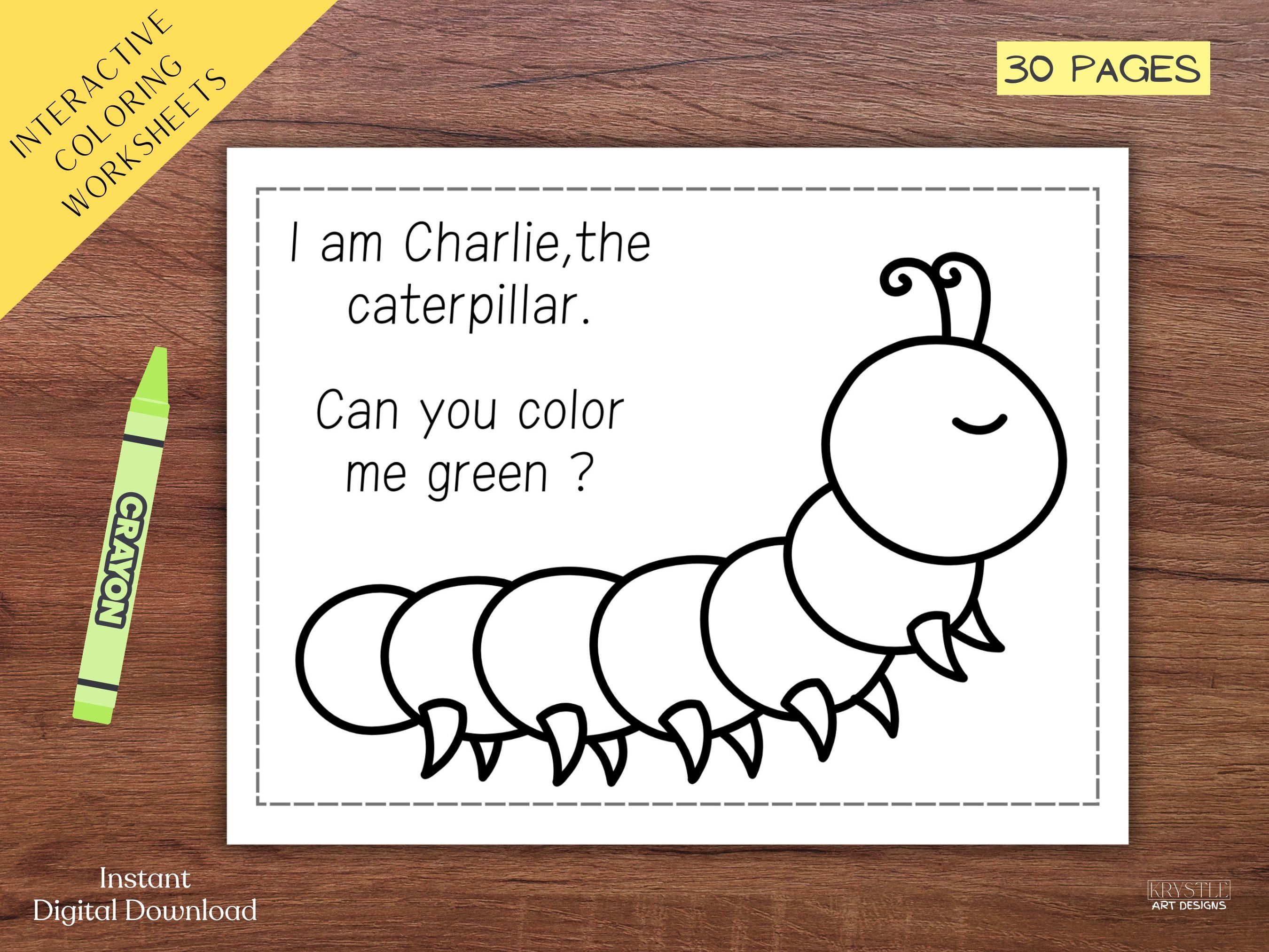 Interactive Coloring Pages: Read & Color Activity, Ages 4+ (PDF) - Etsy