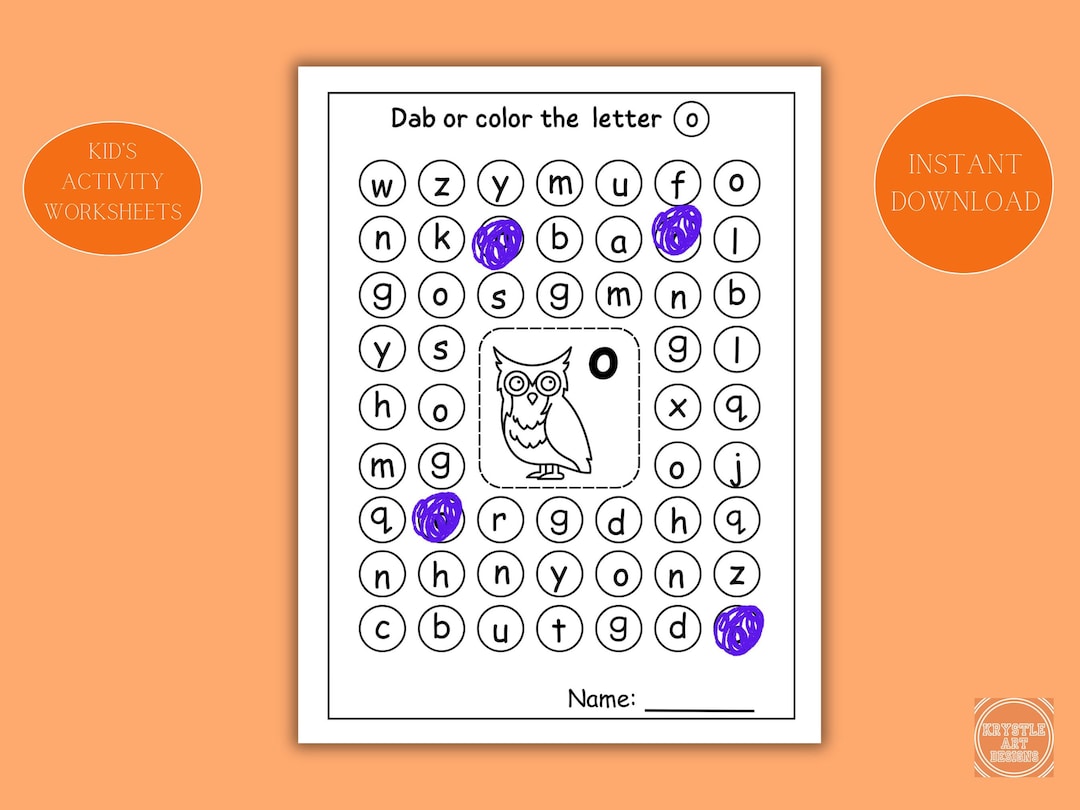 Dab the Letters Worksheets. 26 Printable Lowercase Alphabet Dab It ...