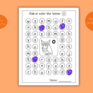Dab the Letters Worksheets. 26 Printable Lowercase Alphabet Dab It ...
