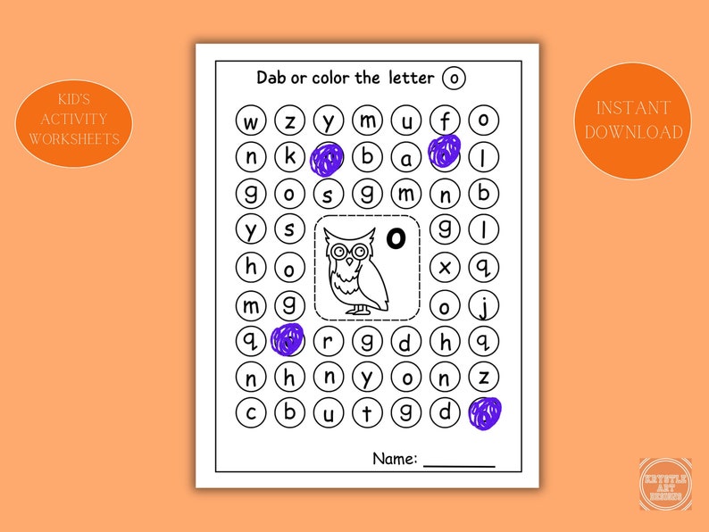 Dab the Letters Worksheets. 26 Printable Lowercase Alphabet Dab It ...