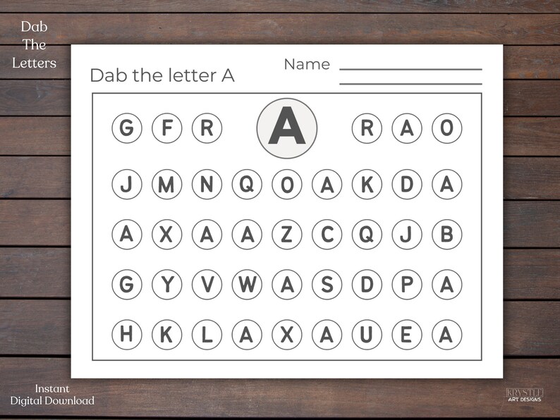 Alphabet Dab Worksheets: A-Z Letter Find, Homeschool Printable (PDF) - Etsy