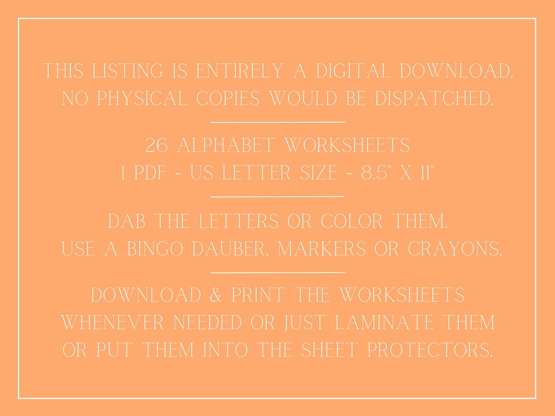 Dab the Letters Worksheets. 26 Printable Lowercase Alphabet Dab It ...