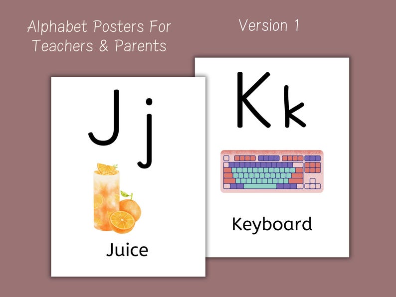 Alphabet Poster for Classroom Printable Alphabet Posters for Nursery ...