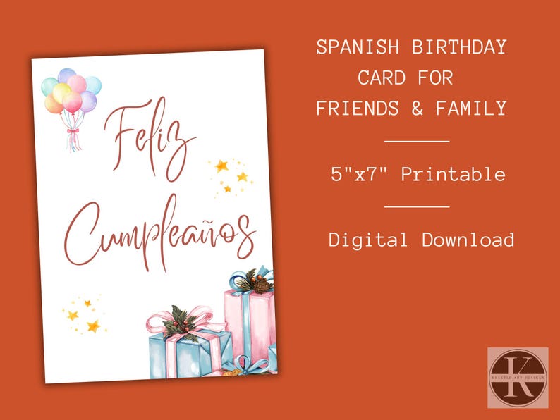 Feliz Cumpleaños Printable Card: Spanish Birthday (digital Download) - Etsy