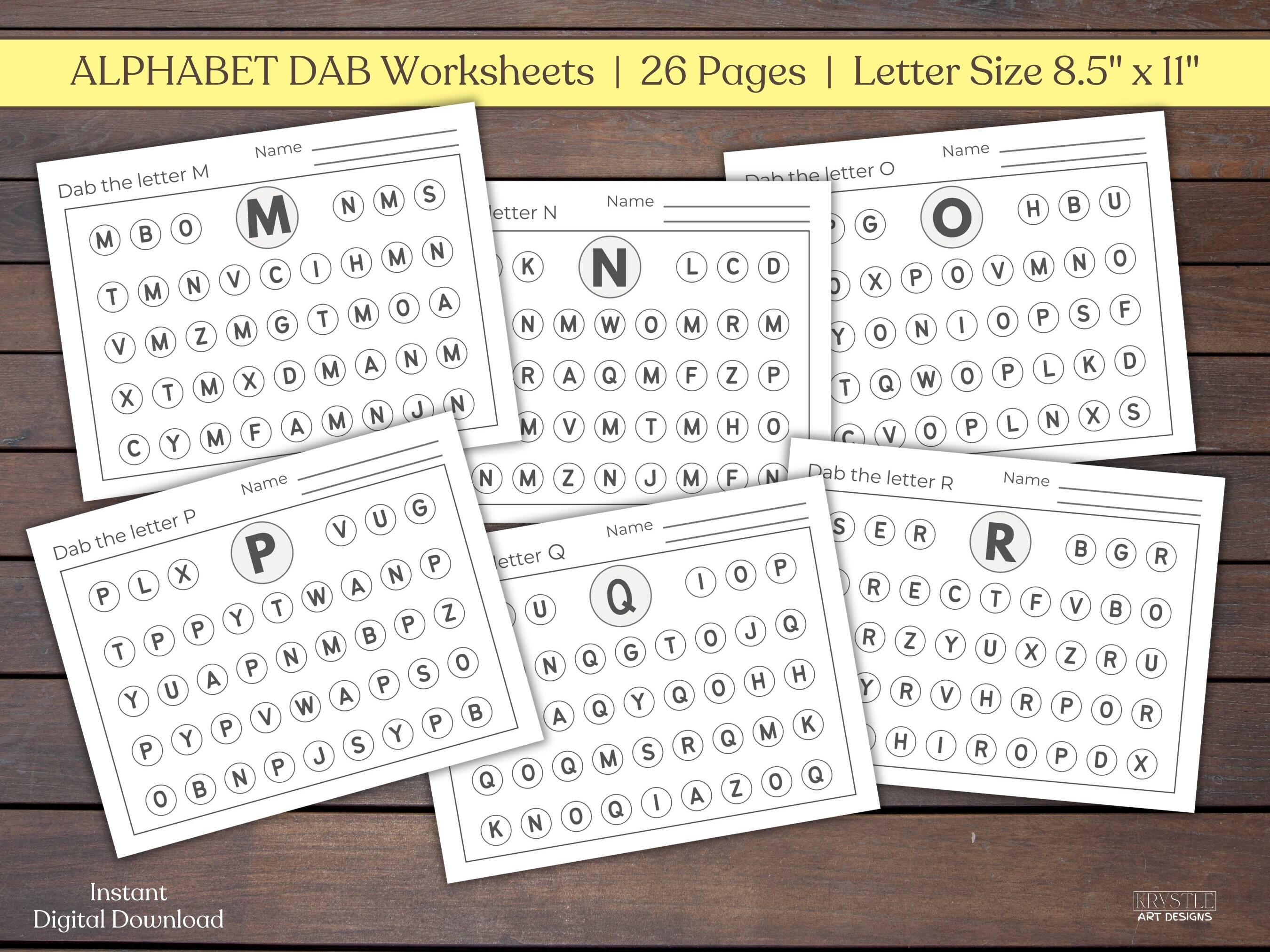 Alphabet Dab Worksheets: A-Z Letter Find, Homeschool Printable (PDF) - Etsy