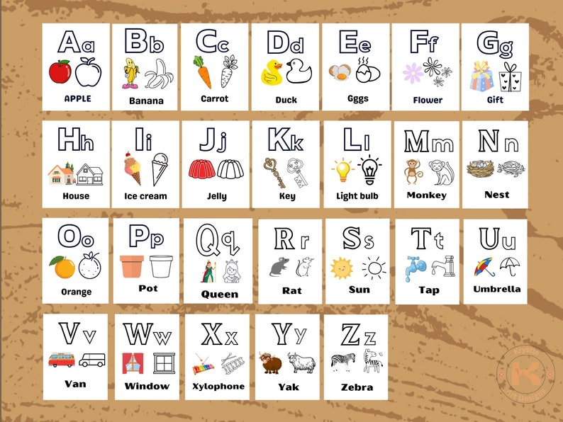 52 Printable Alphabet Coloring Pages & Letters Tracing Pages. - Etsy