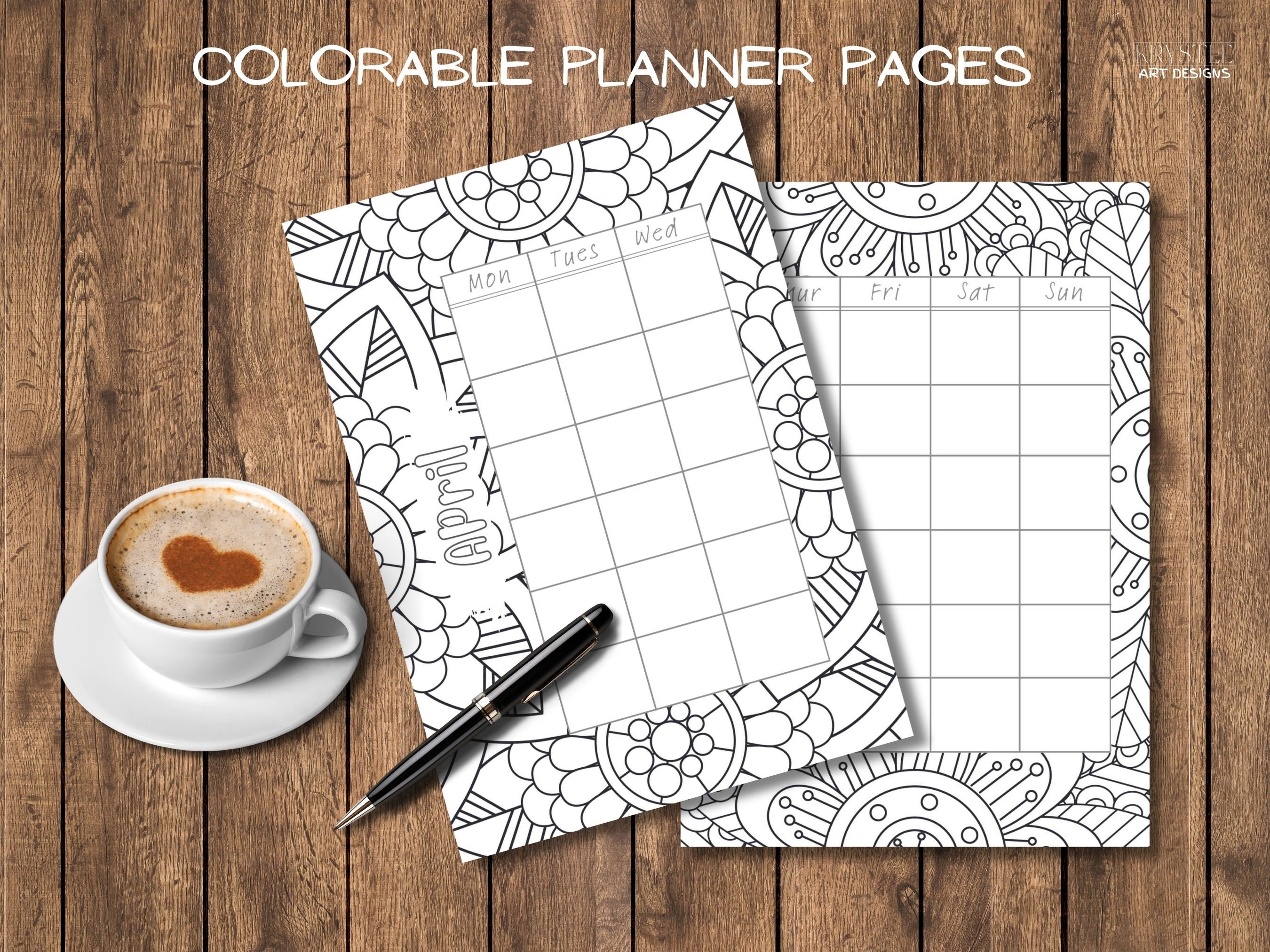 12 Month Calendar Pages With 12 Cover Pages 2 Page Spread Printable A5 ...