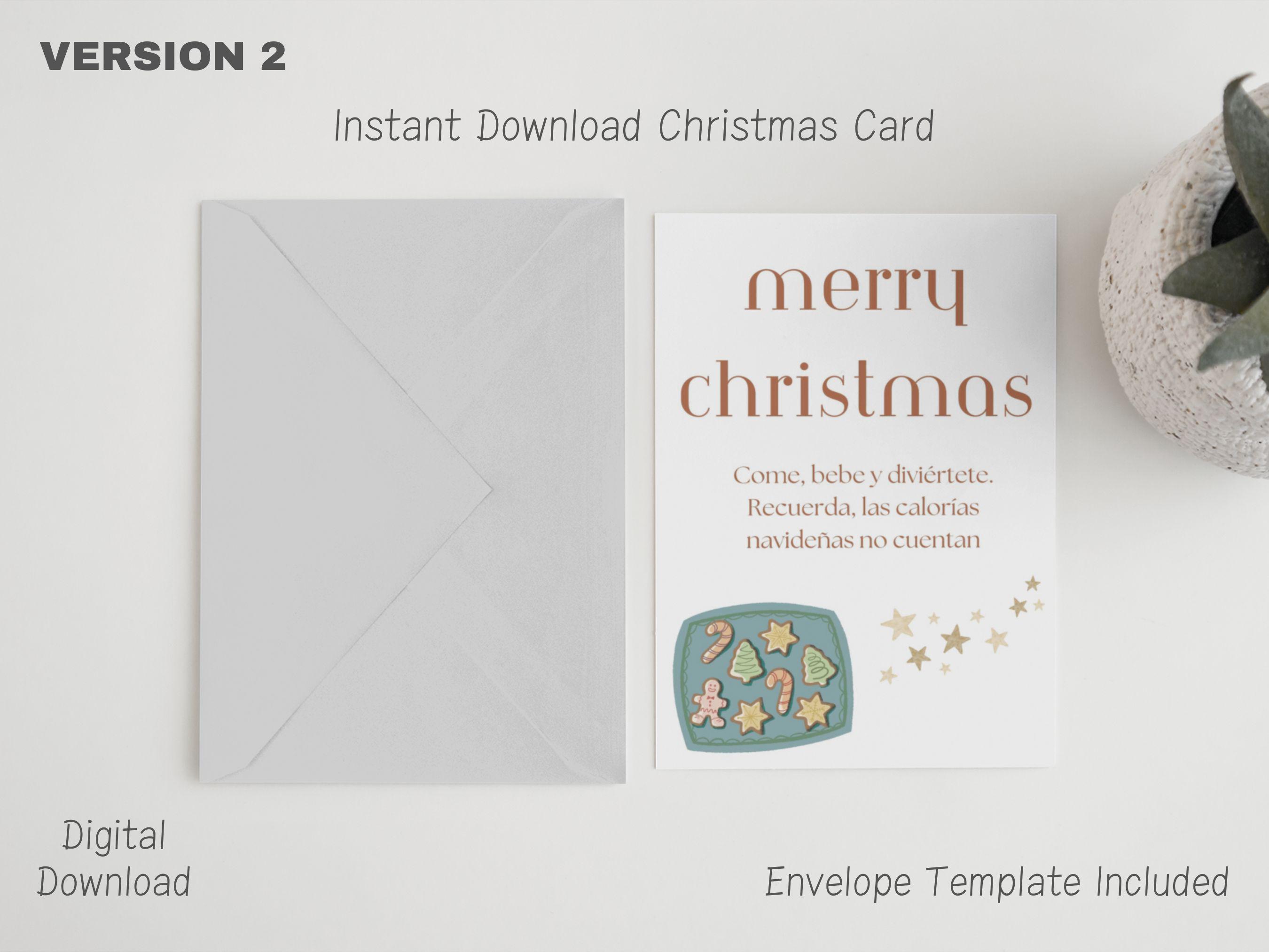 Feliz Navidad Printable Card | Printable Spanish Christmas Card ...