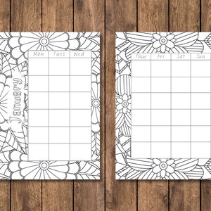 12 Month Calendar Pages With 12 Cover Pages 2 Page Spread Printable A5 ...