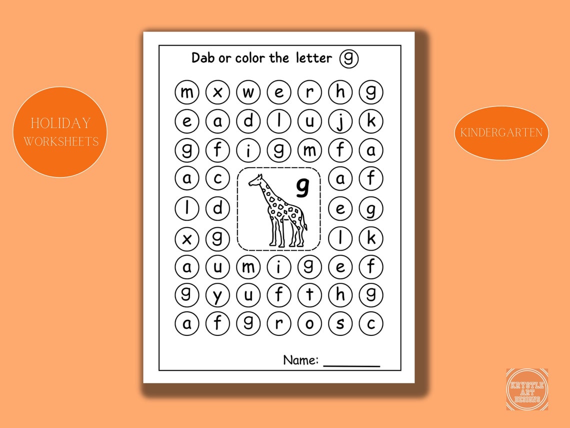 Dab the Letters Worksheets. 26 Printable Lowercase Alphabet Dab It ...