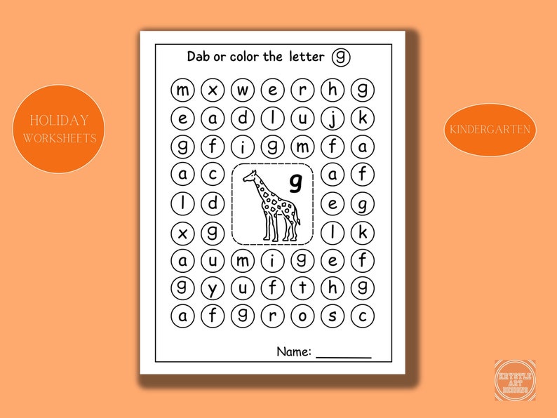 Dab the Letters Worksheets. 26 Printable Lowercase Alphabet Dab It ...