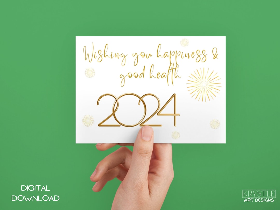 Printable New Year Card Happy New Year Card Digital New - Etsy
