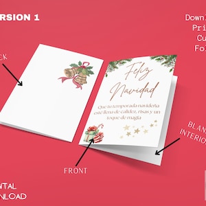 Feliz Navidad Printable Card Printable Spanish Christmas Card Spanish ...