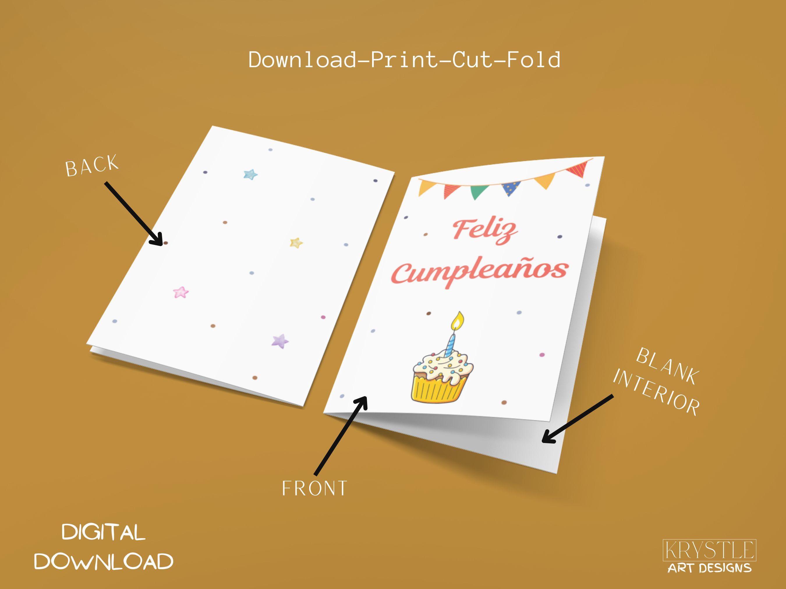 Feliz Cumpleaños Printable Card | Printable Spanish Birthday Card ...