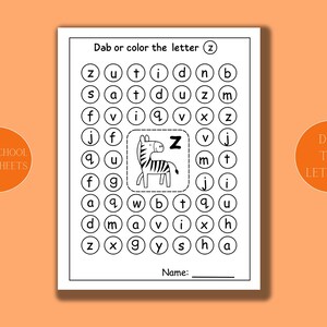 Dab the Letters Worksheets. 26 Printable Lowercase Alphabet Dab It ...