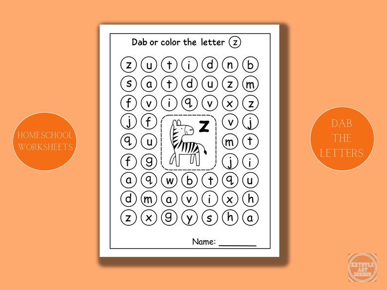 Dab the Letters Worksheets. 26 Printable Lowercase Alphabet Dab It ...