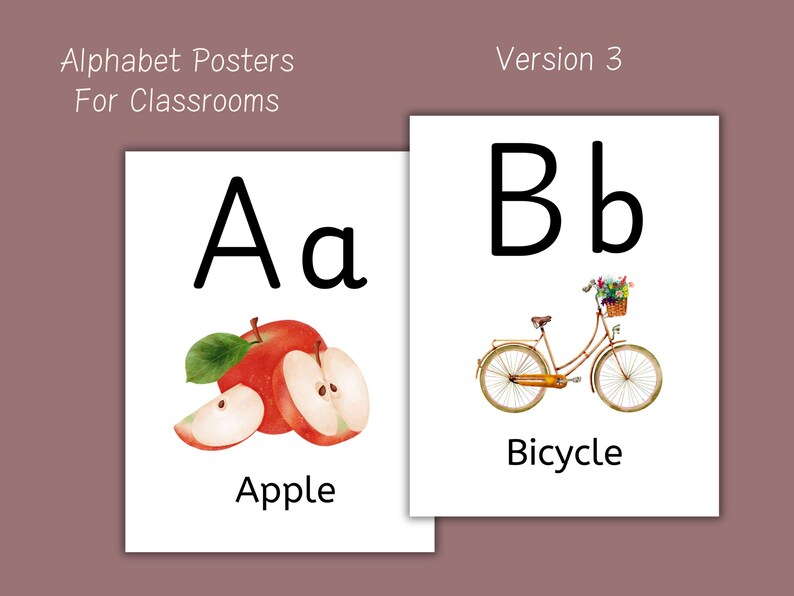Alphabet Poster for Classroom Printable Alphabet Posters for Nursery ...