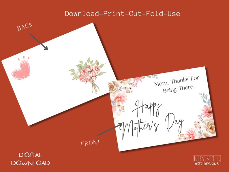 Printable Mother's Day Card. Instant Download. Mother's Day Greetings ...